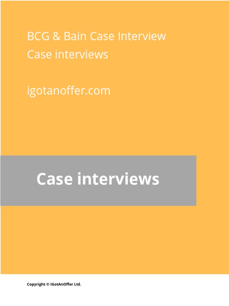 BCG & Bain Case Interview Case Interviews | PDF | Banks | Risk