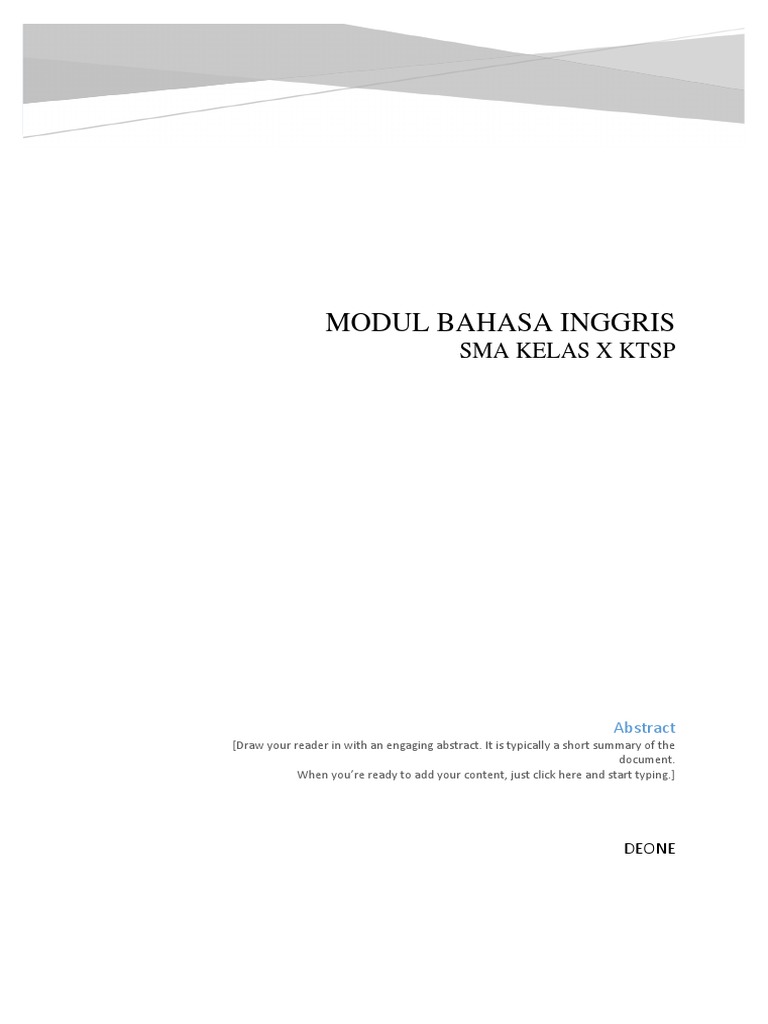 Modul B.Inggris Kls X KTSP-1 | PDF | Adjective | Adverb