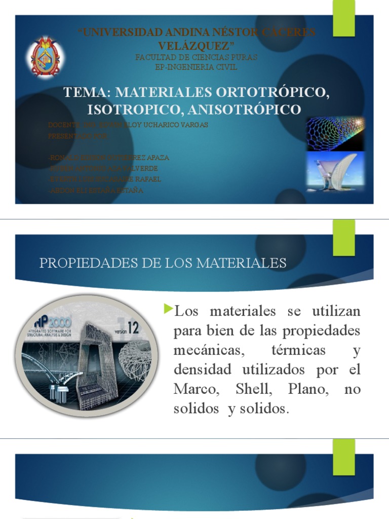 Materiales Ortotrópico, Isotropico, Anisotrópico | PDF | Química ...