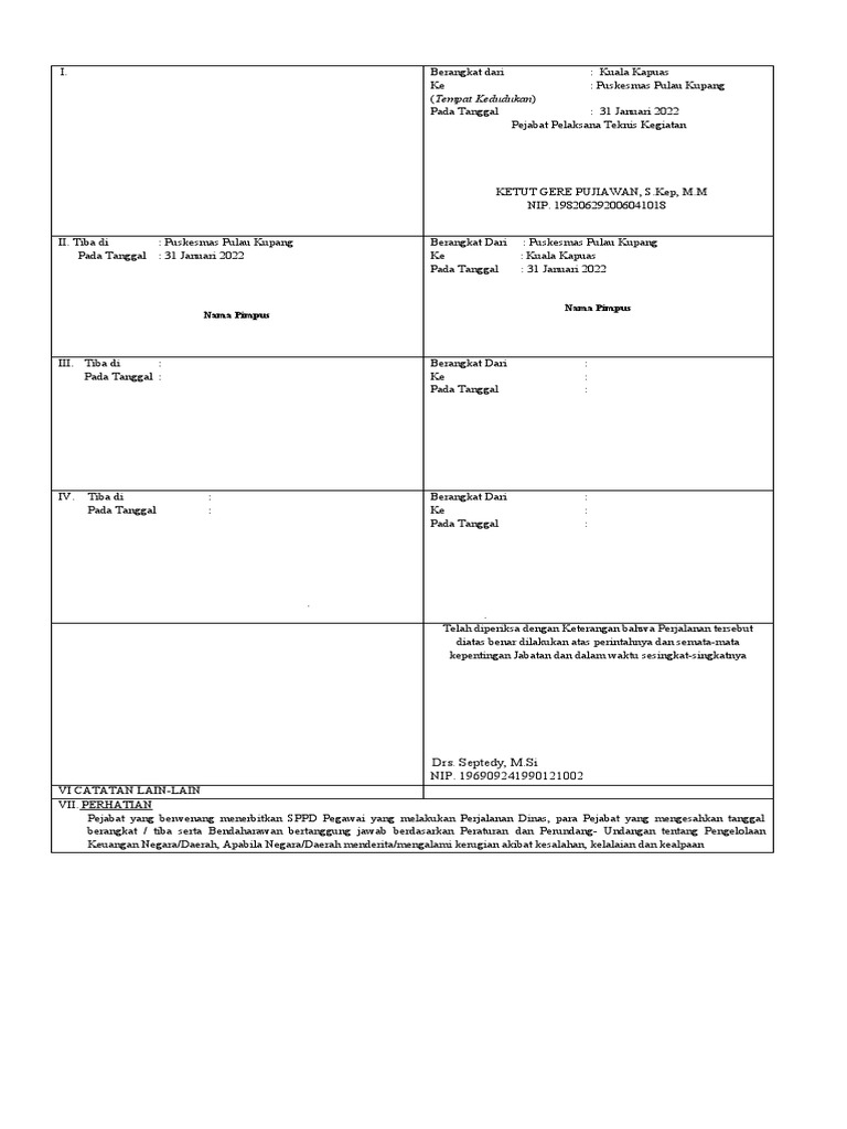 Contoh SPPD Belakang | PDF