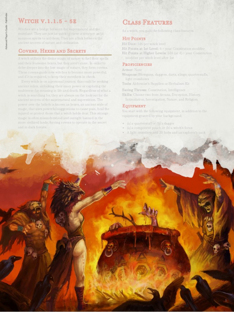 Witch Class - GM Binder | PDF | Witchcraft | Dream