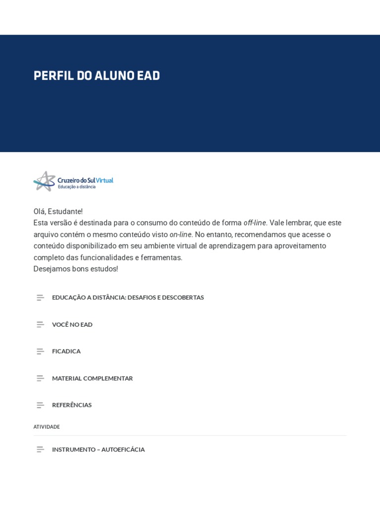 Amb - Perfil Do Aluno Ead | PDF | Educação à distância | Aprendizado