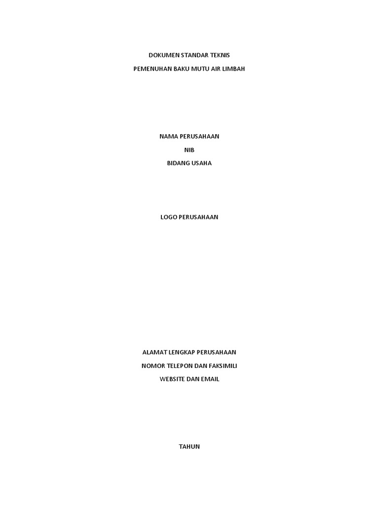 Template Dokumen Standar Teknis | PDF