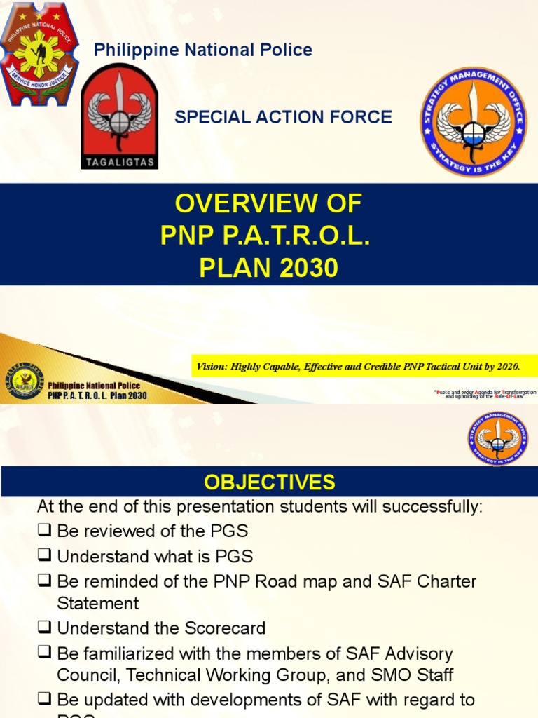 Overview of PNP P.A.T.R.O.L. PLAN 2030: Philippine National Police ...