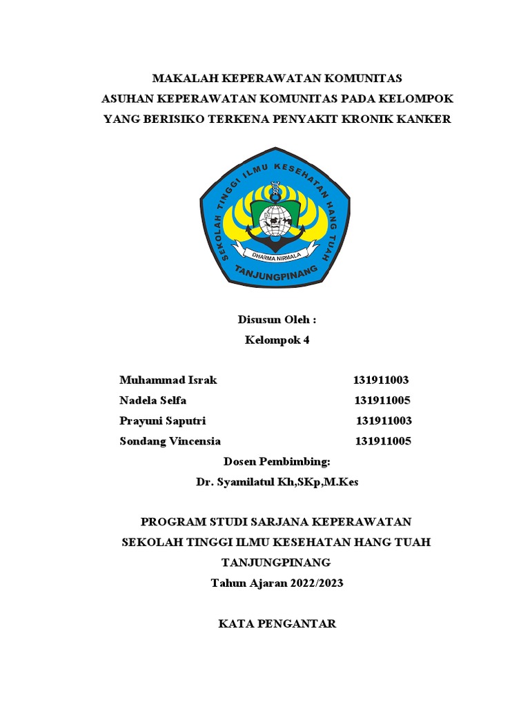 Makalah Keperawatan Komunitas Kanker Kel 4 | PDF
