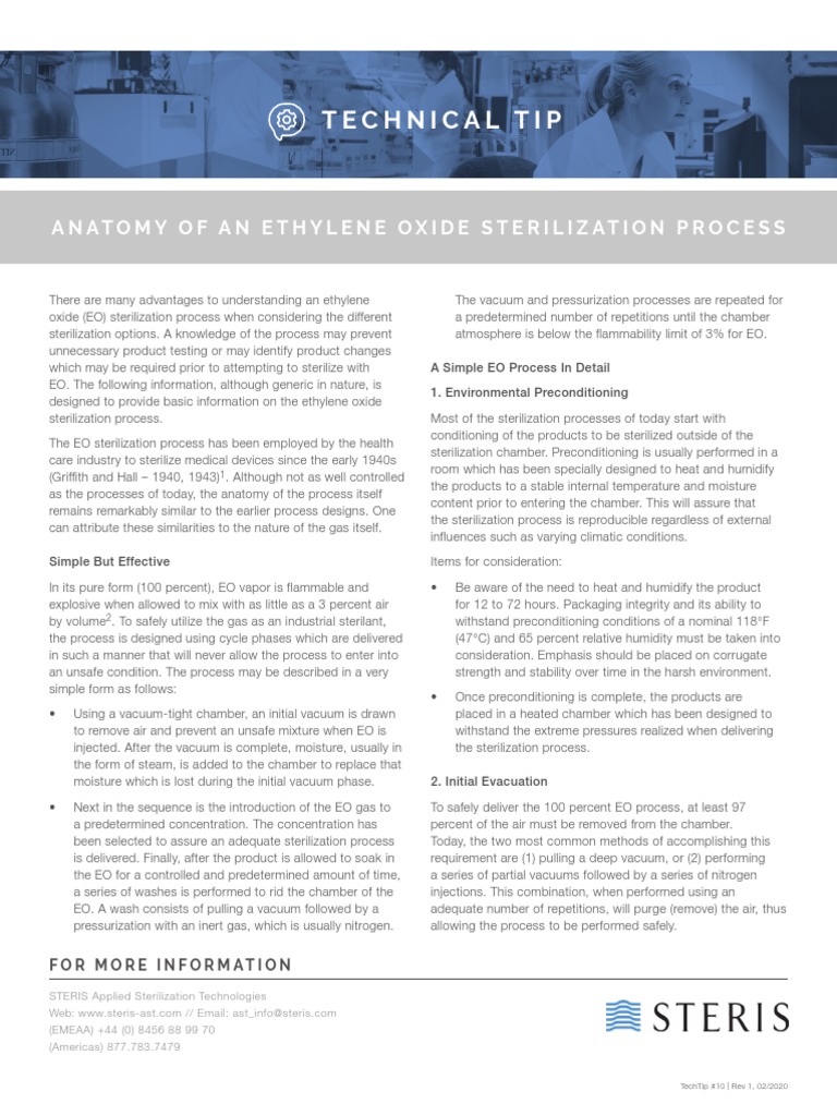 Technical Tip: Anatomy of An Ethylene Oxide Sterilization Process | PDF ...