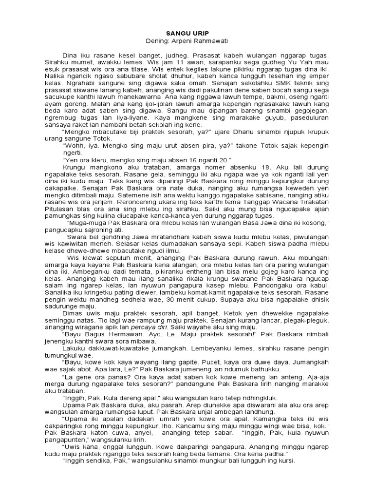 Cerkak Sangu Urip | PDF