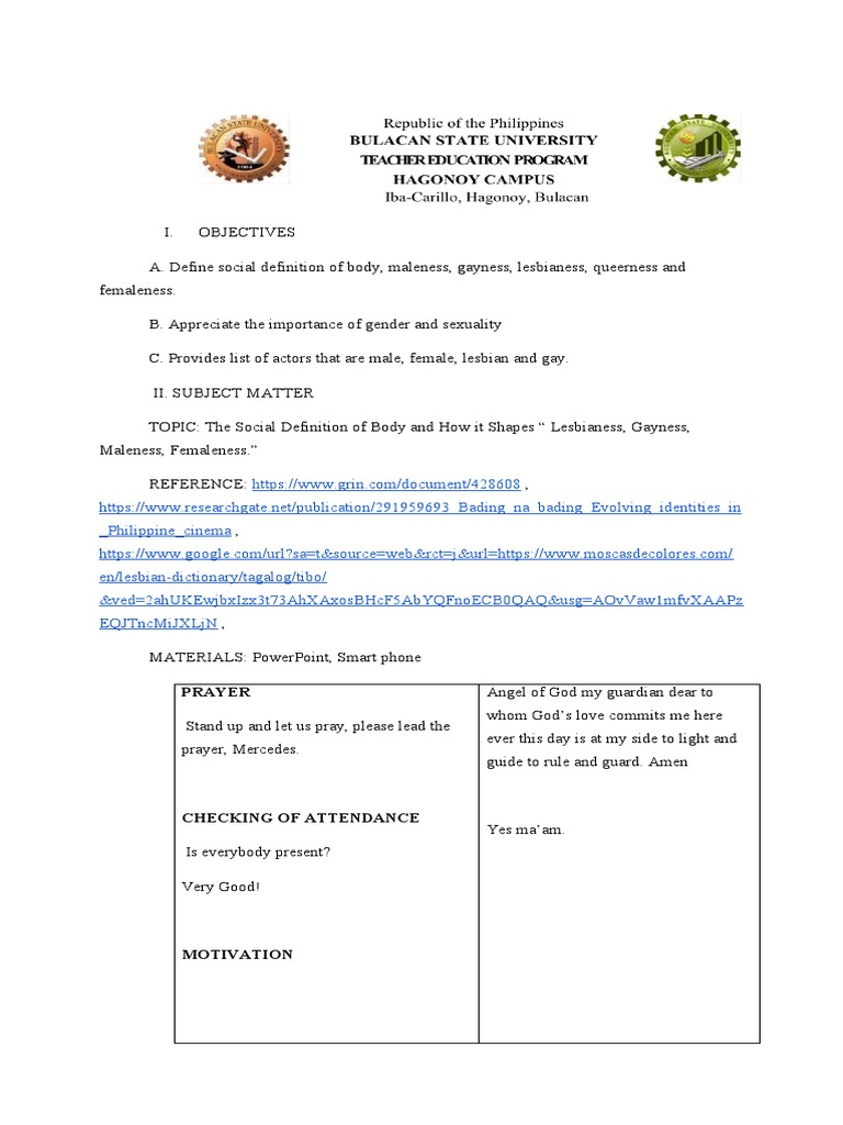 Gender-and-Society DETAILED LESSON PLAN | PDF | Gender Studies | Gender