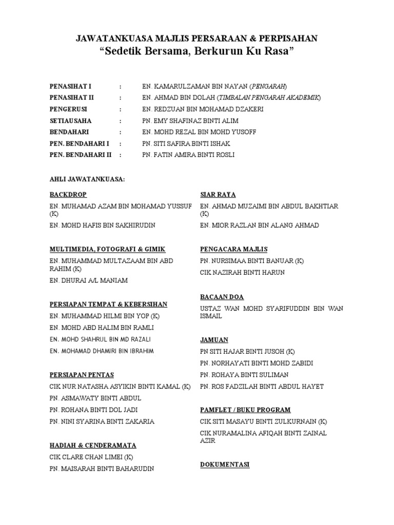 AJK Majlis Jamuan Hari Raya 2022 | PDF