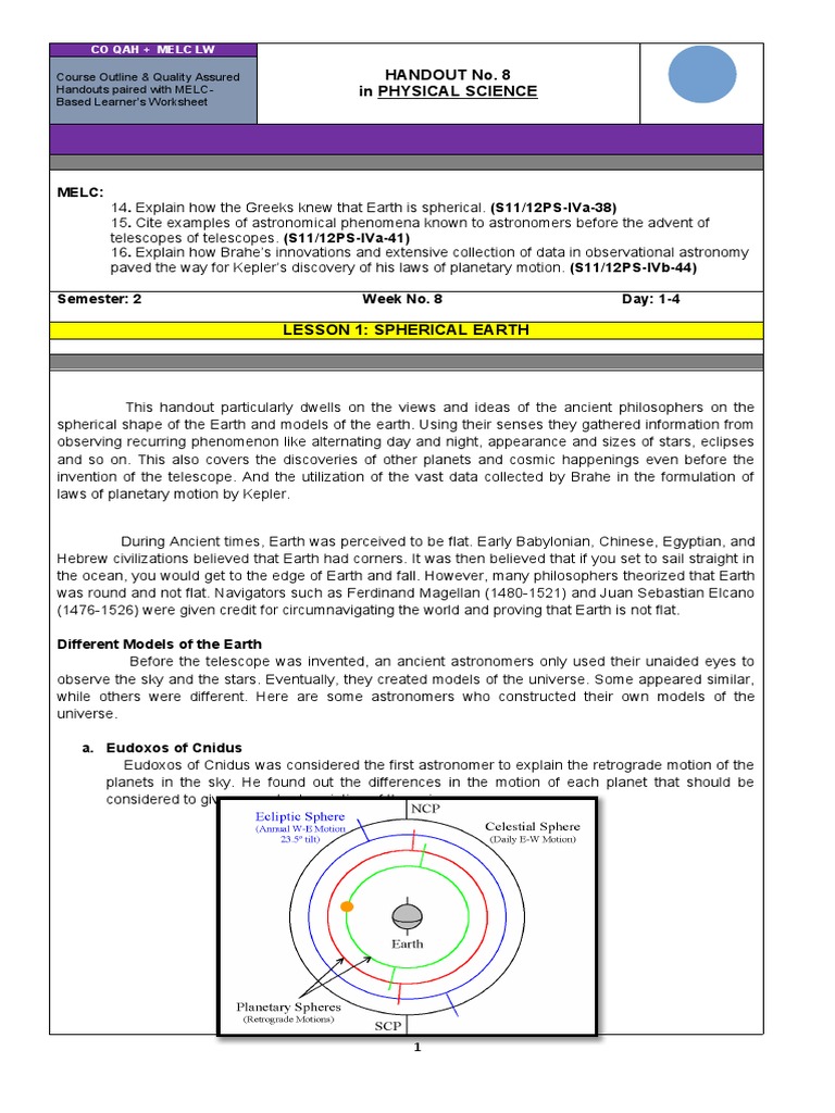 Worksheethandoutno.8 Shevan Claire Alinabon | PDF | Tycho Brahe ...