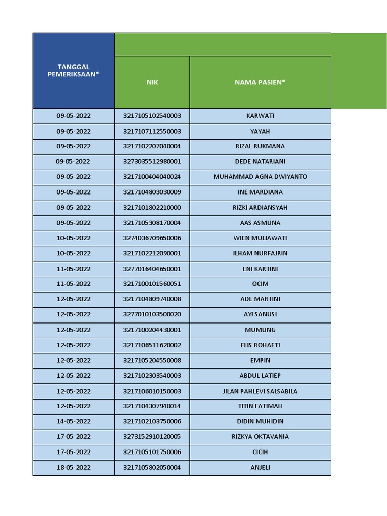 Form Offline Puskesmas Pataruman Detection Gif Bulan Mei Salin Salin | PDF