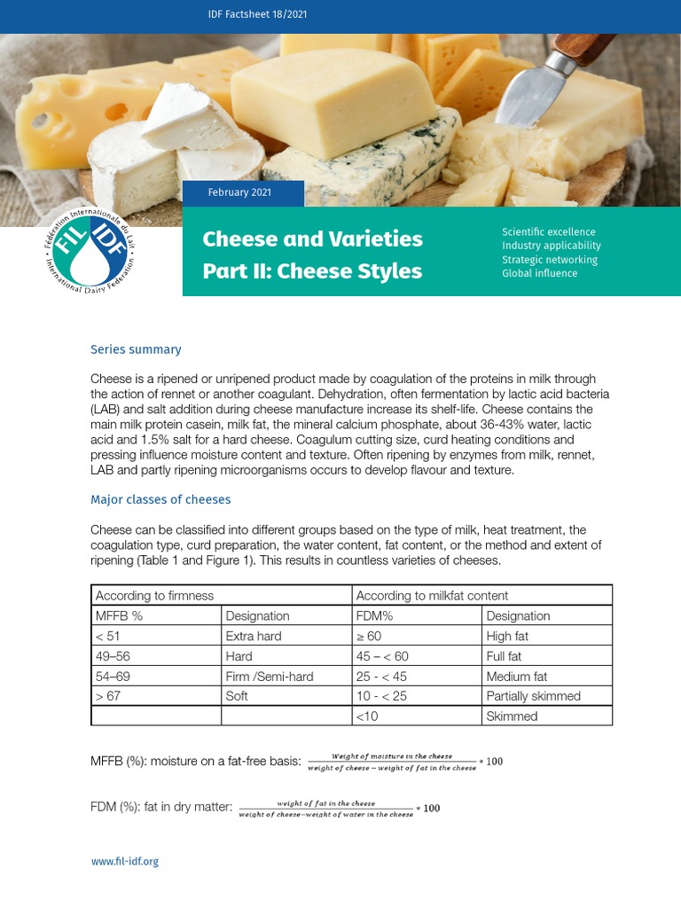 Cheese and Varieties Part II: Cheese Styles: Series Summary | PDF ...