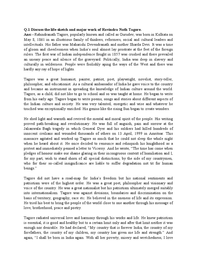 R.N Tagore | PDF | Rabindranath Tagore | Philosophy Of Education