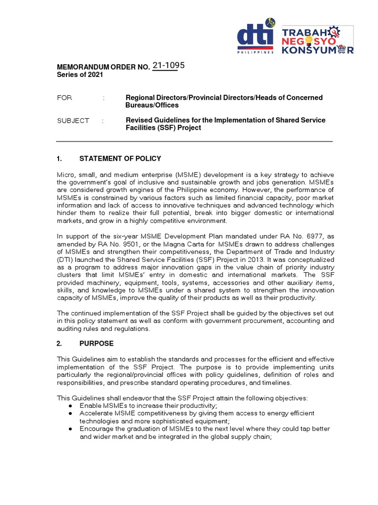 Attachment 1 - Memorandum Order No. 21-1095 - Revised Guidelines For ...
