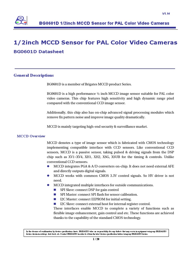 1/2inch MCCD Sens Sensor For PAL Color Vide Lor Video Cameras | PDF | Charge Coupled Device | Video