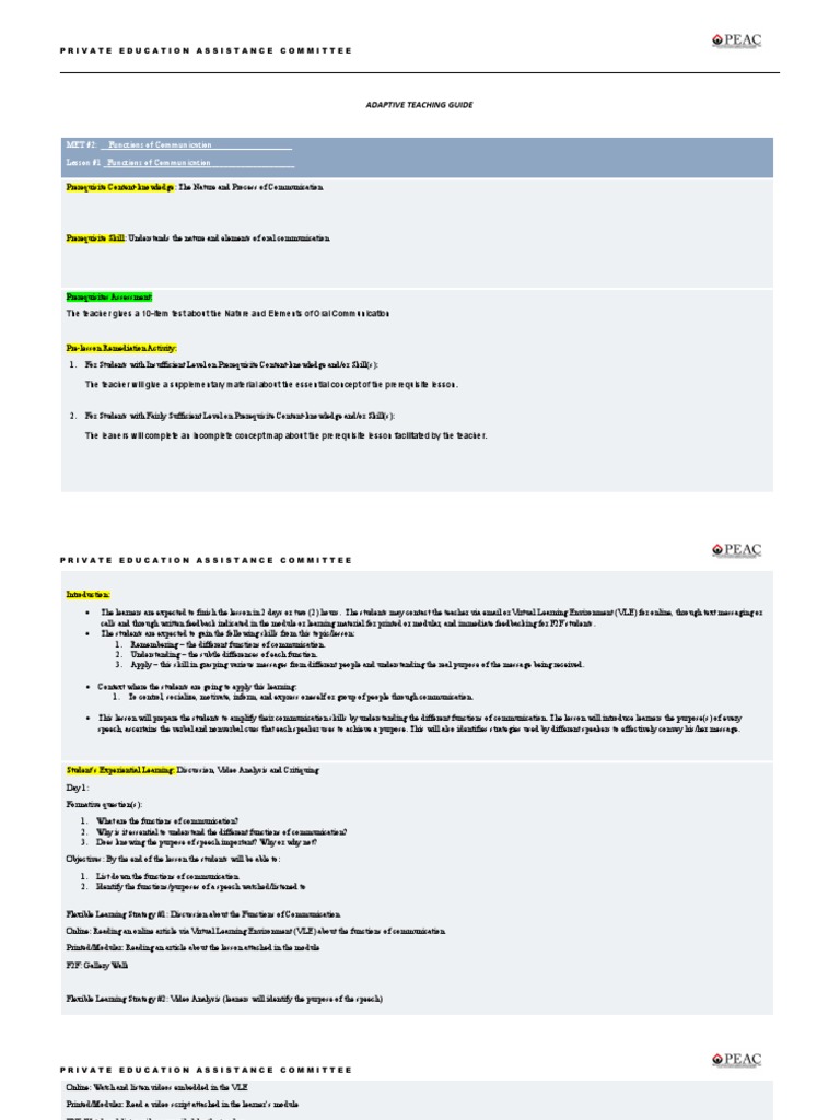 George Pastor - Adaptive Teaching Guide | PDF | Learning | Communication