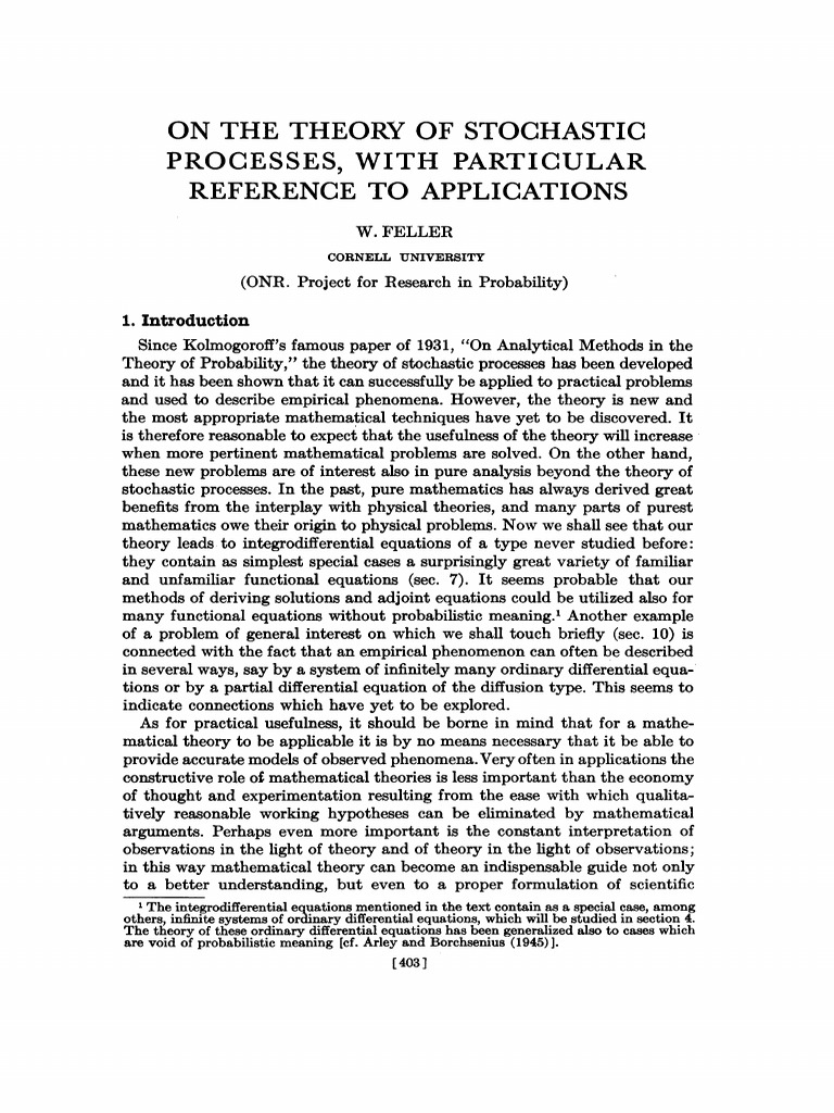 Stochastic Processes Theory & Applications | PDF | Markov Chain | Stochastic Process