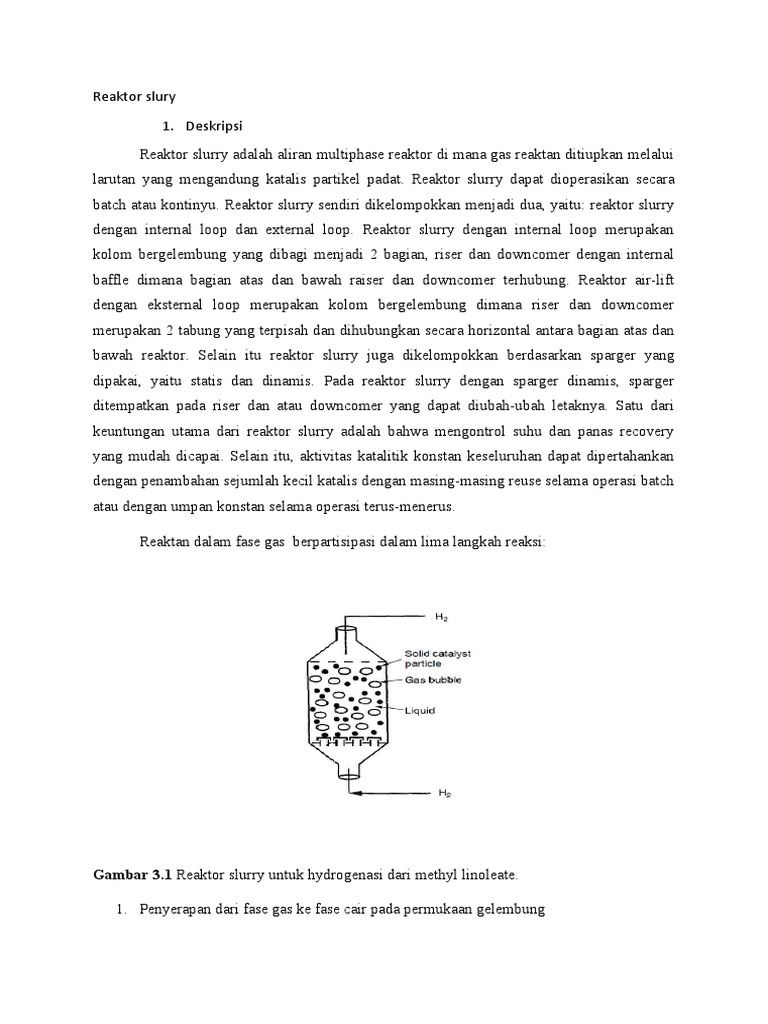 Reaktor Slury | PDF | Metode & Bahan Ajar | Sains & Matematika