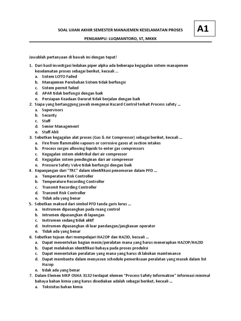 Soal UAS MKP Luqmantoro A1 | PDF