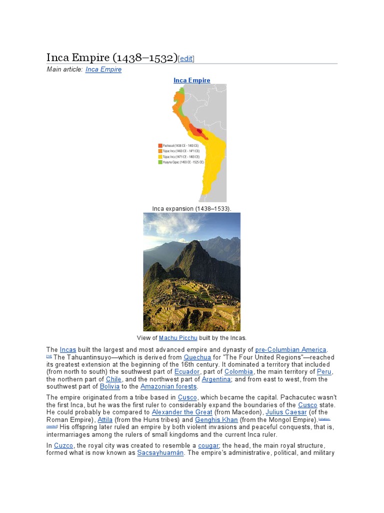 Inca Empire | PDF | Francisco Pizarro | Inca Empire