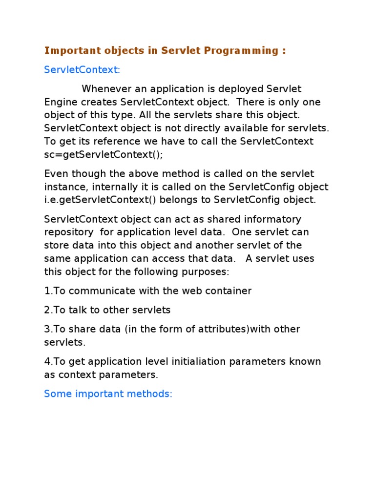 ServletContext & RequestDispatcher | PDF | Java Servlet | Object (Computer Science)