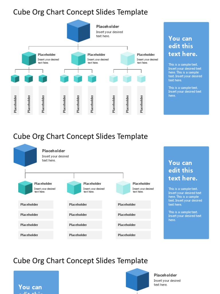 Cube Org Chart Concept Slides Template: You Can Edit This Text Here | PDF