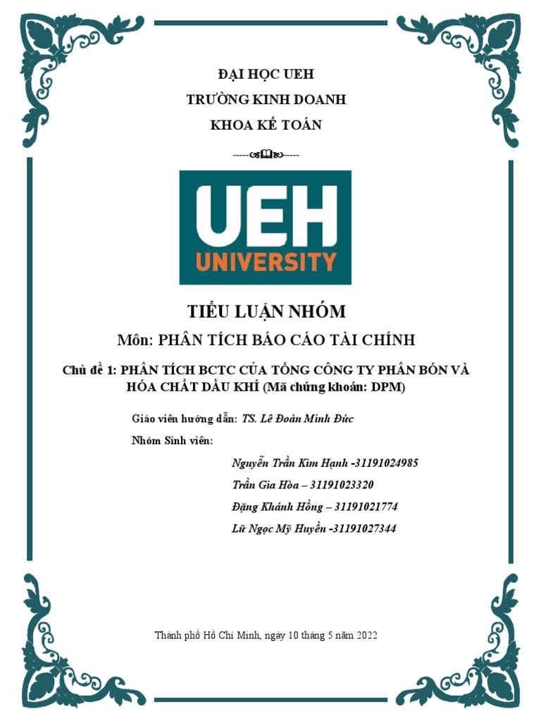 TIỂU LUẬN PTBCTC | PDF