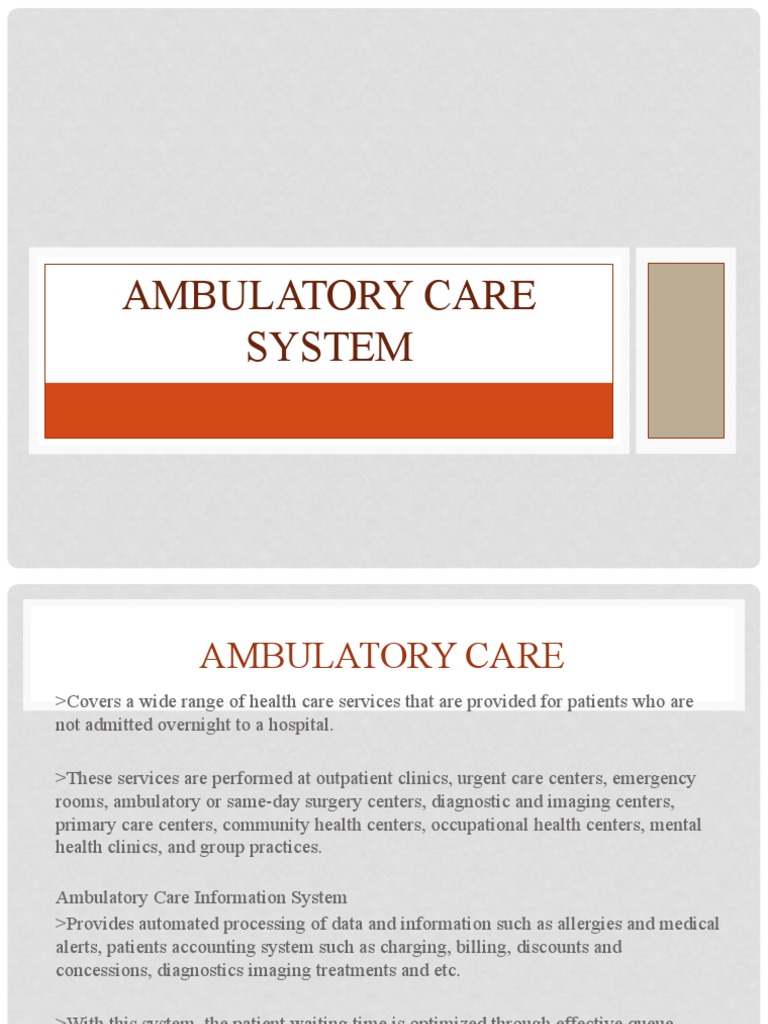 Ambulatory Care System | PDF | Patient | Hospital