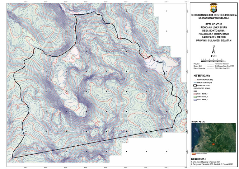 Peta Kontur SPN Maros 37 Ha | PDF