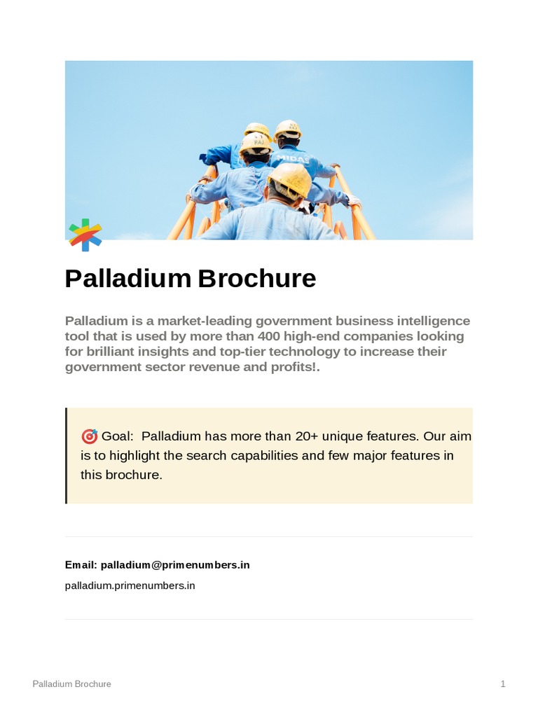 Palladium Brochure | PDF | Analytics | Computing