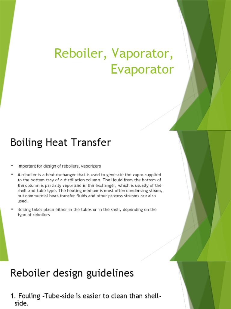Reboiler Design and Types Explained | PDF | Distillation | Evaporation