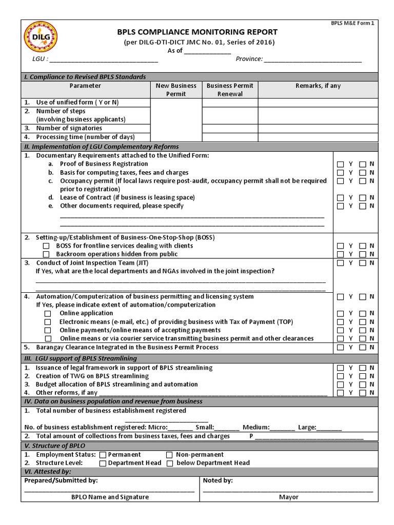 BPLS Compliance Monitoring Report | PDF | Automation