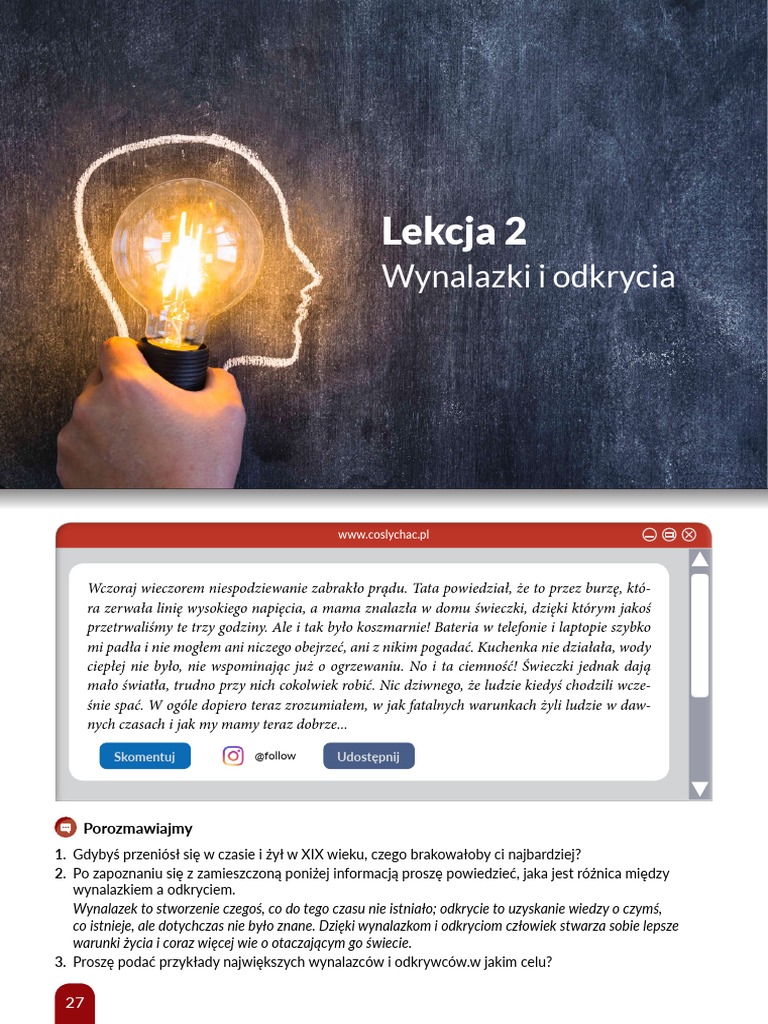 Lekcja 2 - Wynalazki I Odkrycia | PDF