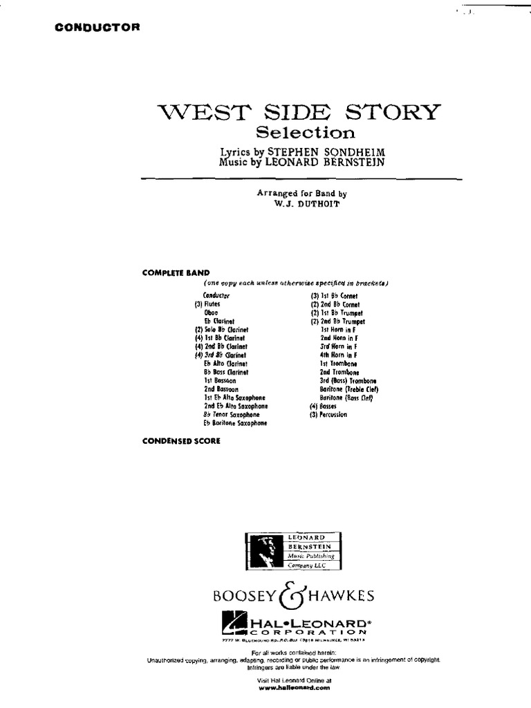 West Side Story, Selección (Arr.W.J.Duthoit) | PDF