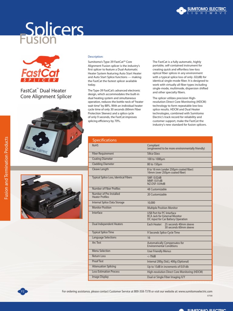 Sumitomo Type 39 | PDF | Optical Fiber | Electronics