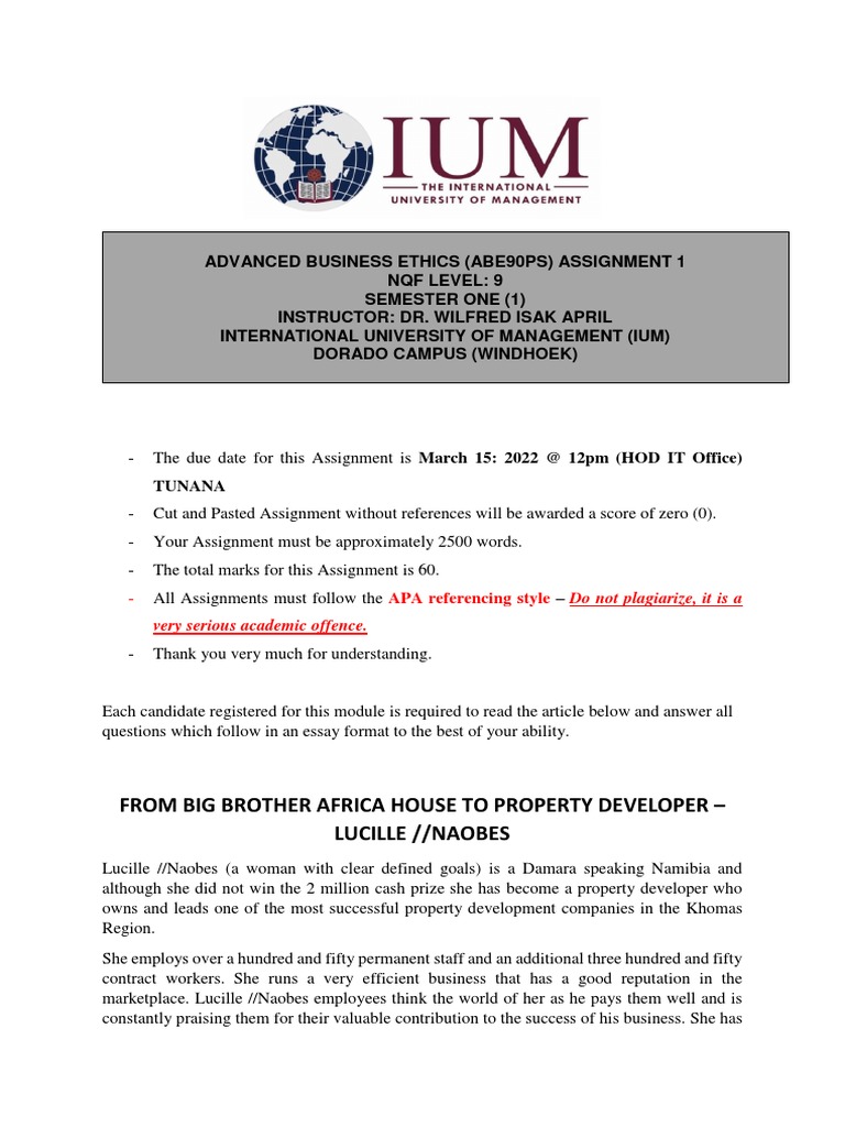 Final Abe Assignment | PDF | Applied Ethics | Economies