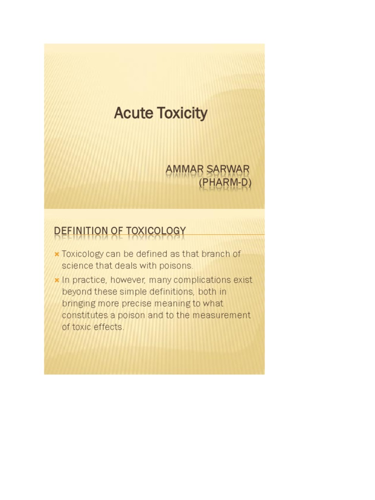 Acute Toxicity Study | Toxicity | Toxicology