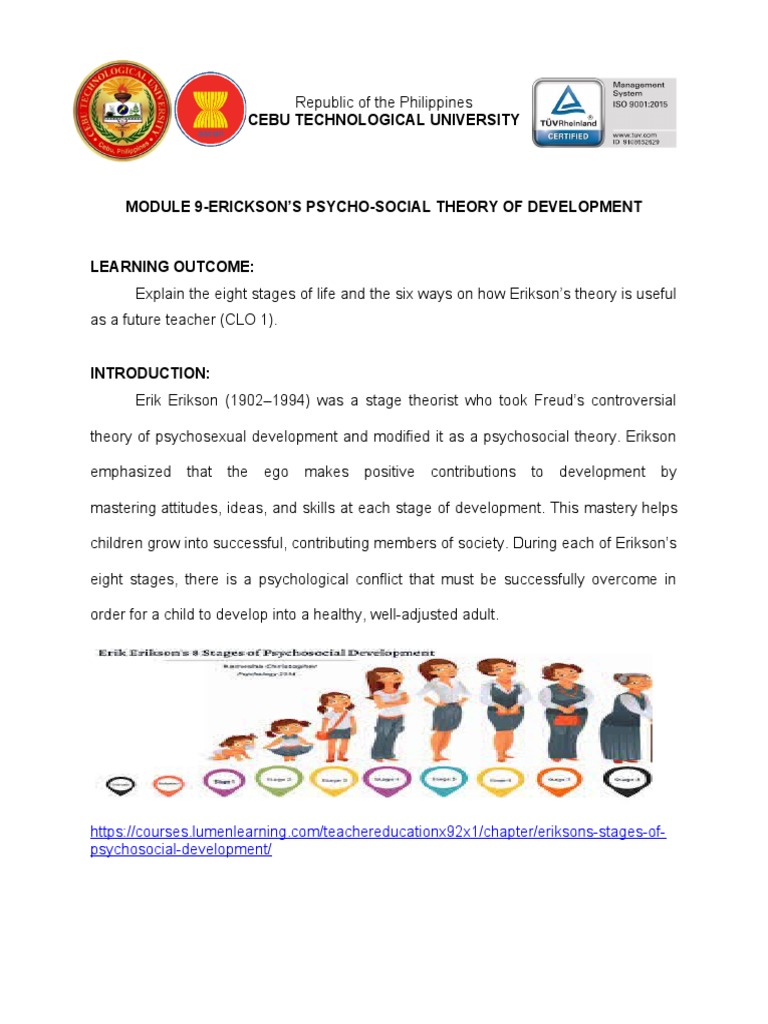 Module 9-Erickson's Psycho-Social Theory of Development | PDF ...