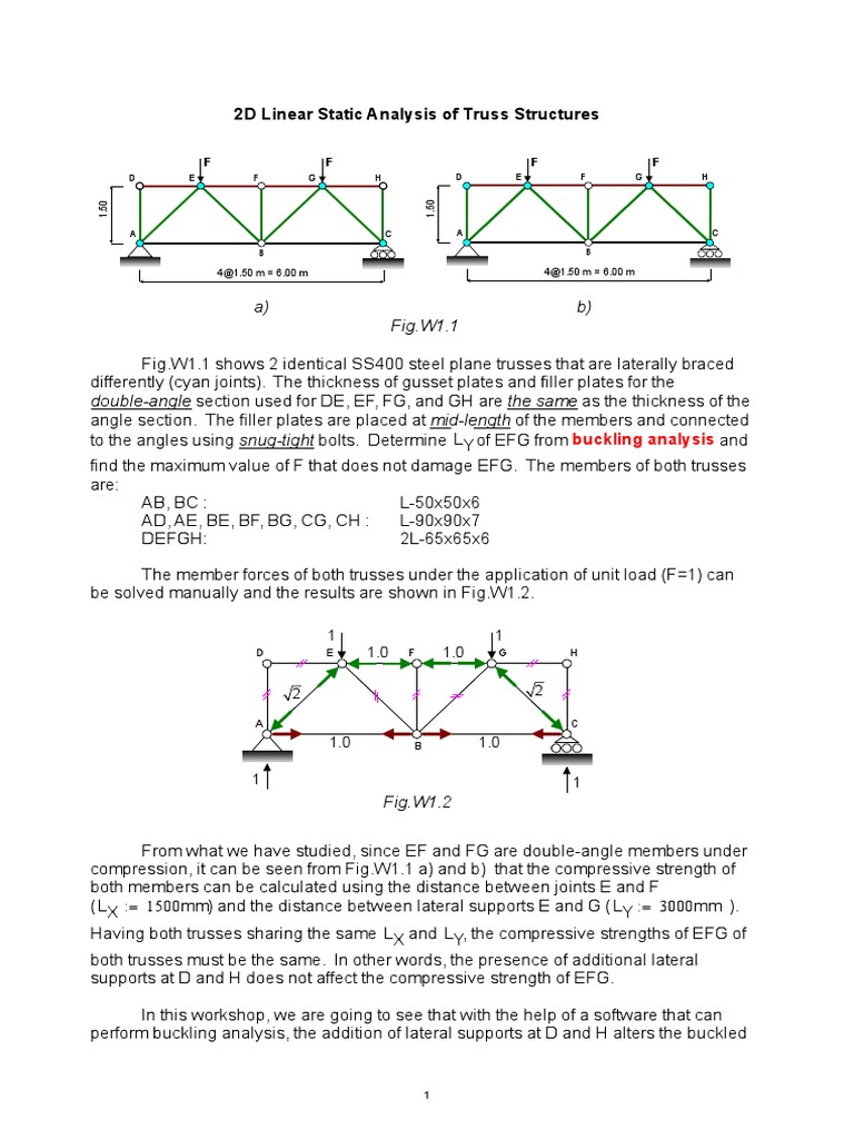 2D Linear Static Analysis of Truss Structures-Part 01 | PDF | Truss ...
