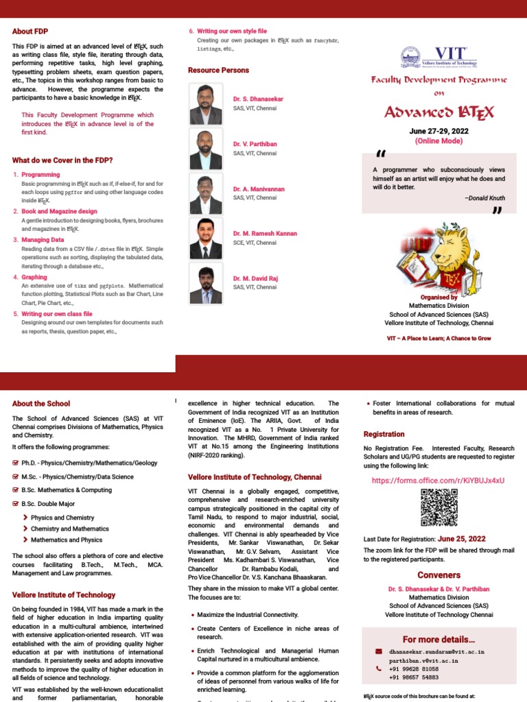 FDP Advanced LaTeX June 2022 Brochure | PDF