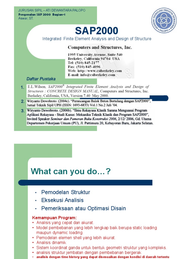 Pengenalan SAP2000 untuk Analisis Struktur | PDF | Teknologi & Rekayasa