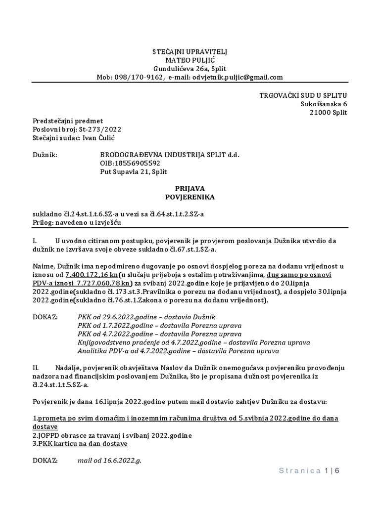 Prijedlog Za Obustavu Postupka | PDF