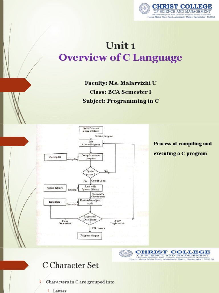 Overview of C Language: Unit 1 | PDF