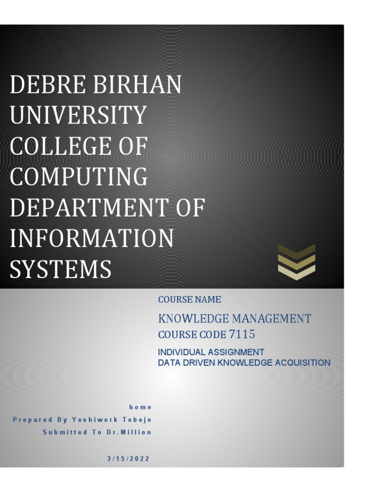 Debre Birhan University College of Computing Department of Information Systems | PDF | Data ...