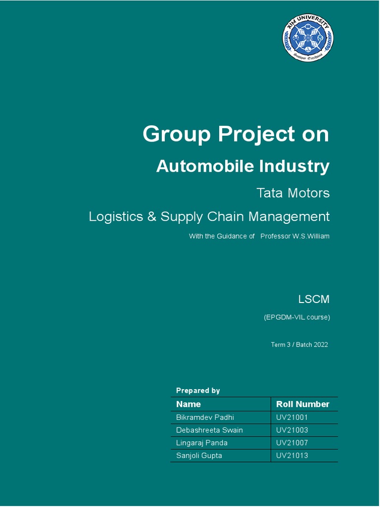 LSCM Group Project - Group1 - Automobile Inustry - Tata Motors ...