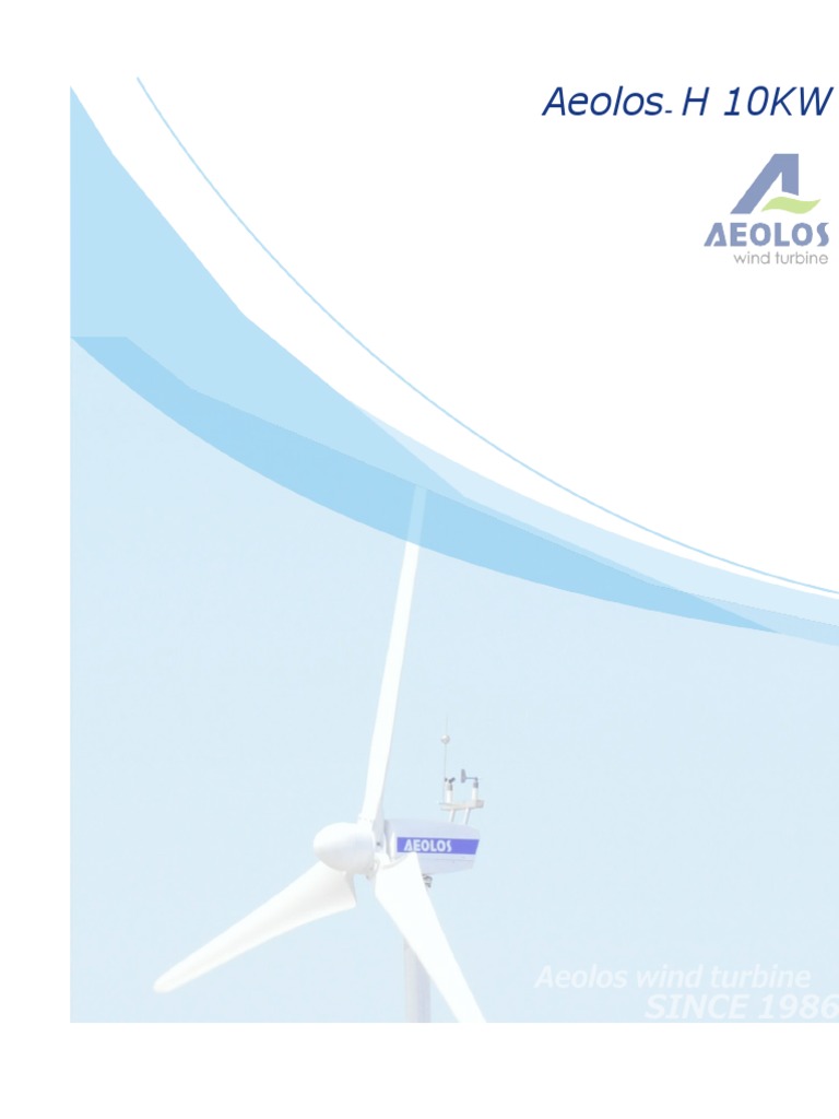 Aeolos-H 10kw Brochure | PDF | Wind Turbine | Electric Generator