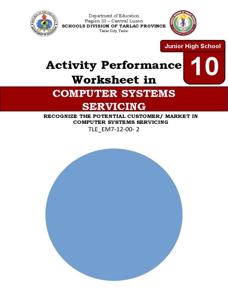 Activity Performance Worksheet In: Computer Systems Servicing | PDF ...