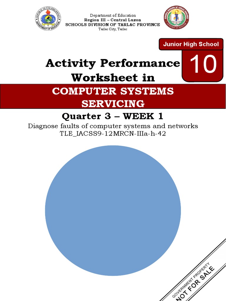 Activity Performance Worksheet In: Computer Systems Servicing | PDF ...