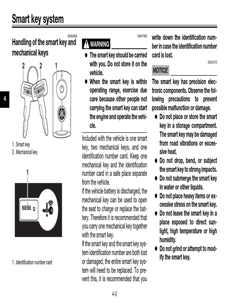 Yamaha NMAX Smart Key System Guide | PDF | Manufactured Goods
