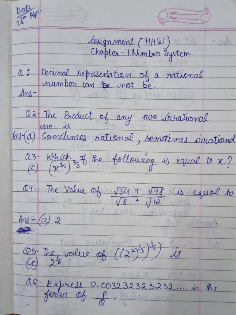 Maths HHW by Aviral Atrey IX-C | PDF